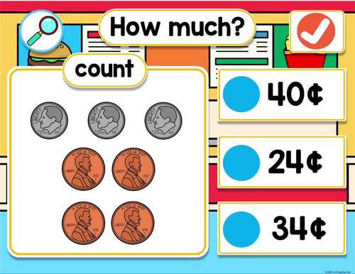 Counting Coins Digital Learning Google Seesaw by A Kinderteacher Life