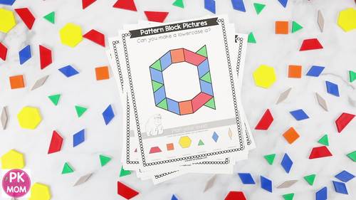 Pattern Blocks Mats & Templates BUNDLE: Alphabet, Animals, Holidays ...