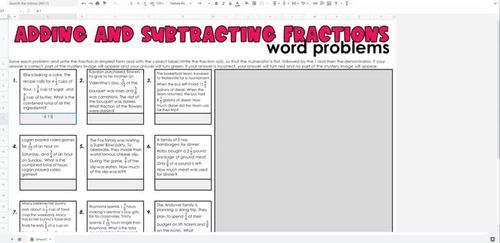 Adding and Subtracting with Unlike Denominators Word Problems | 5.NF.2