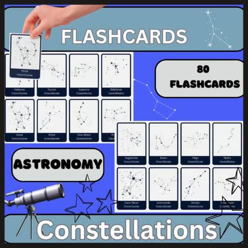 Constellation, Astronomy, Flashcards, Centers, Activity, 80 Cards on 10 ...