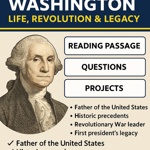 George Washington — Life, Revolution & Legacy (3-Page Reading, Video ...