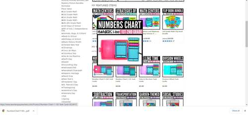 Number Chart 1-100 Task Cards by Raven R Cruz | TPT