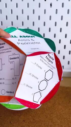 4th Grade Math Review Craft Area & Perimeter a Dodecahedron Math Project