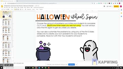 Thanksgiving Math Practice | Virtual Wheel Spin | 3rd Grade | TPT