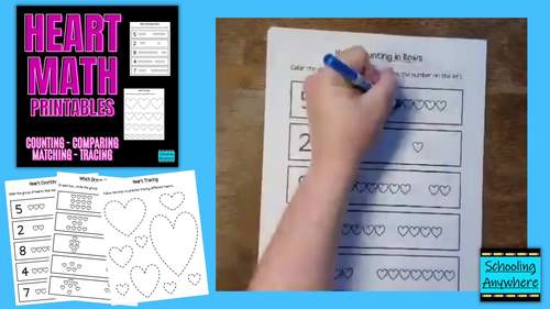 Heart Math Printable Packet - Valentine Math PDF - Pre-K, Kindergarten ...