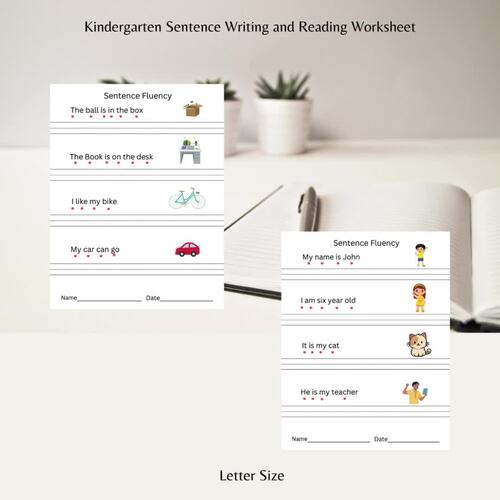 Kindergarten Sentence Writing, Reading| Worksheet, Printable by PEPFRY ...