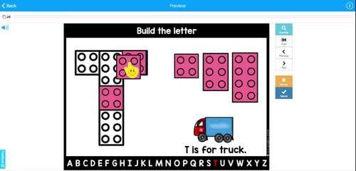UPPERCASE BUILD THE LETTERS USING BRICK BLOCKS BOOM Cards™ and ...