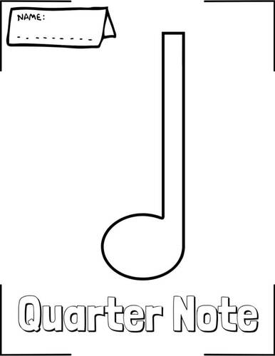 Quarter, Half, Whole Note Coloring Page- 6 pages by Ervins Music Room