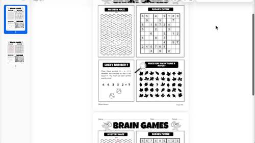 6th/7th/8th Grade November Math Worksheet | Fun Brain Games Activities