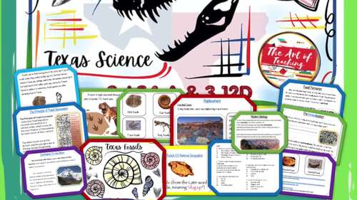 Fossils 3rd Grade Texas Science 3-LS4.A and 3.12D Unit | TPT