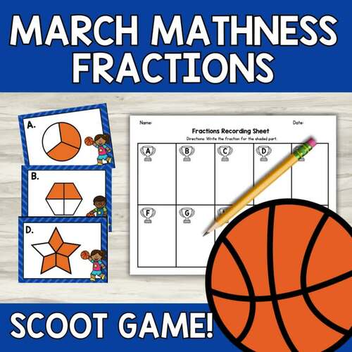 March Mathness Basketball Scoot Game Task Cards 2nd 3rd Grade Math Center