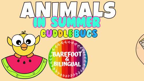 Animals in Summer Clipart | Cuddlebugs Collection | Cute Summer Animals