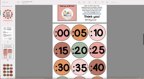Classroom Clock Labels Multiple Color Schemes By Teach Wine Repeat