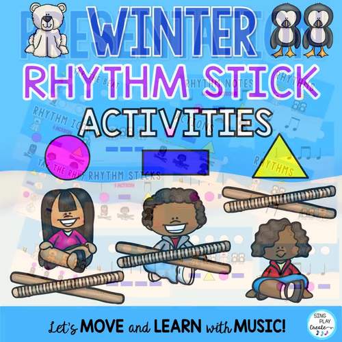 Winter Rhythm Stick Activities: Rhythm Play Along {Rhythm Icons, ta, ti-ti}