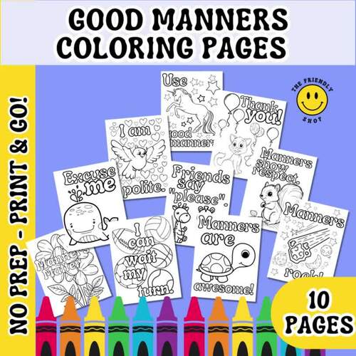free coloring pages manners