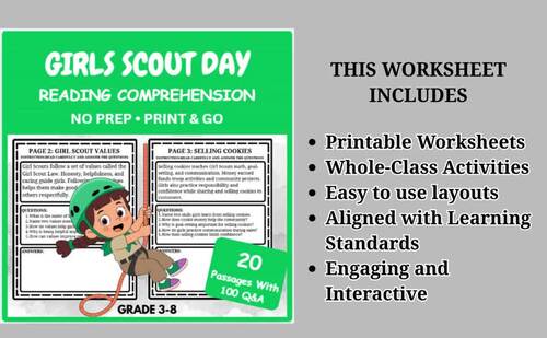 Girl Scouts Literacy Activities | National Girl Scout Day Passages ...