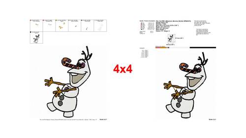 Happy Olaf Snowman with Candy Cane Nose Embroidery Designs - Instant ...