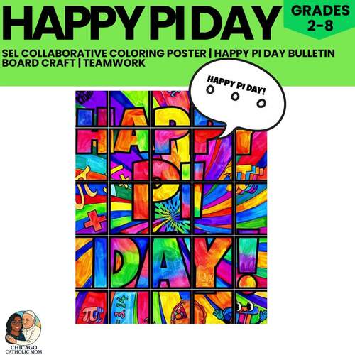 Pi Day SEL Collaborative Coloring Poster | Happy Pi Day! | Bulletin Board