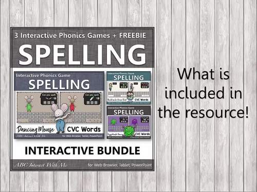 CVC Spelling Games Short Vowels Interactive Games BUNDLE | TPT
