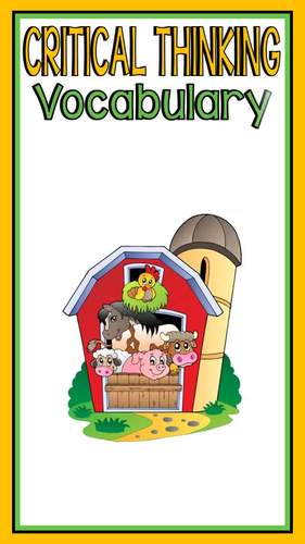 CRITICAL THINKING TASK CARDS Farm Vocabulary Fractions Activities