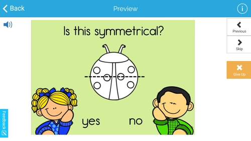 Symmetry Review Digital Task Cards with BOOM Cards for Kindergarten