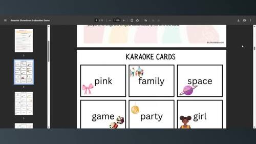 Karaoke Showdown Icebreaker Game by Lit and Kaboodle | TPT