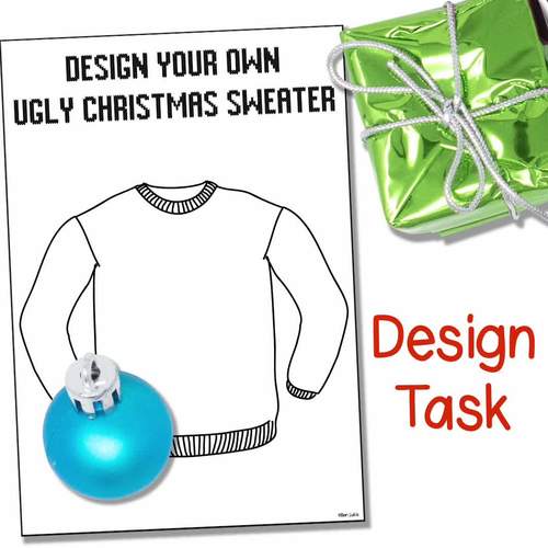 Ugly Christmas Sweater Activities - Xmas Design, Literacy & Math by Ben ...