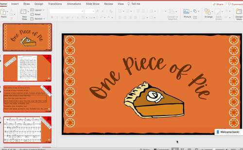 "One Piece of Pie" round song with drum, ukulele, Orff arrangement, Kodaly!