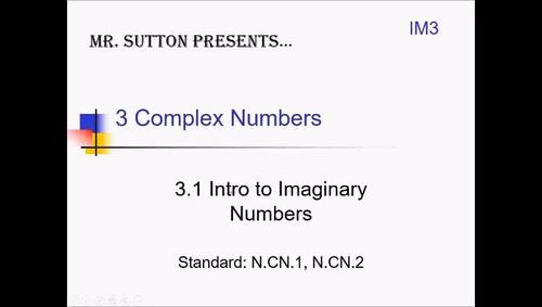 Intro to Imaginary Numbers by Mr Sutton Presents | TPT