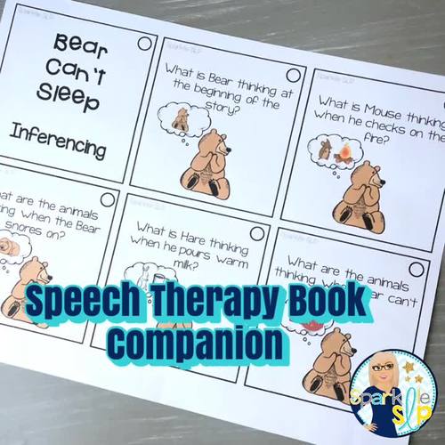 Bear Can't Sleep Book Companion for Speech Therapy by Sparklle SLP