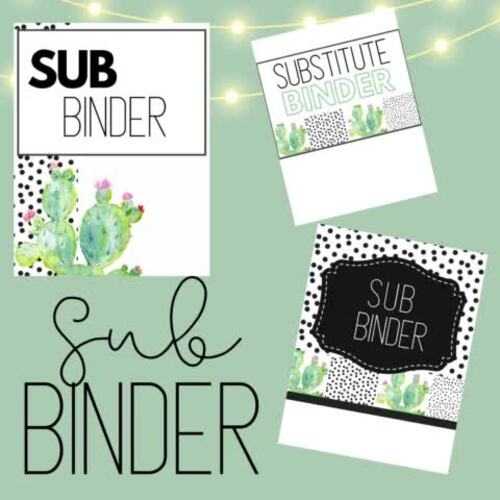 Polk-a-dot Cactus Substitute Binder by Preschool Three Sixteen | TPT