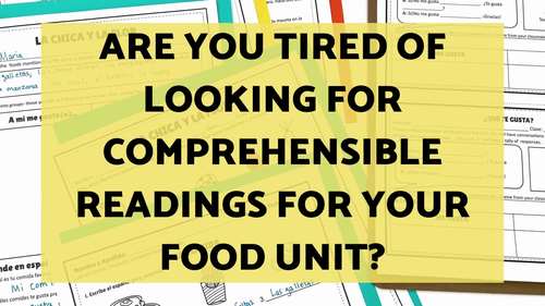 La comida Spanish Food Vocabulary Comprehensible Input Spanish 1 Short ...