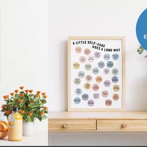 Self-Care Poster | Therapy & School Counseling Visual | Printable
