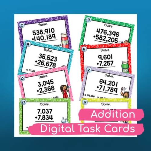 Multidigit Addition Task Cards | Distance Learning | Digital Google Forms