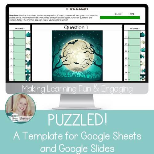 Halloween Template for Google Sheets - Digital Activity - Self-Checking