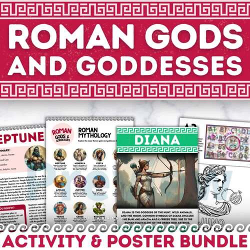 Roman Gods and Goddesses Mythology Bundle | Ancient Rome Activities Posters
