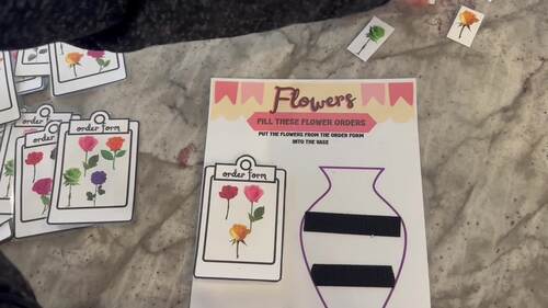Valentine's Matching / Sequencing - Filling Flower Orders | TPT