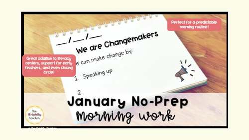 First Grade January No-Prep Morning Work by The Brightly Teacher
