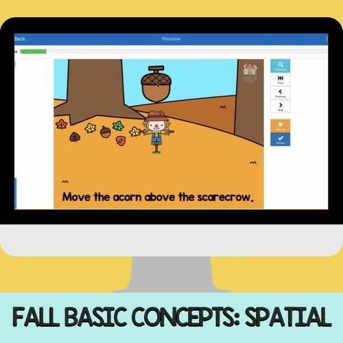Fall Basic Concepts Spatial Relationships Boom Cards for Speech Teletherapy