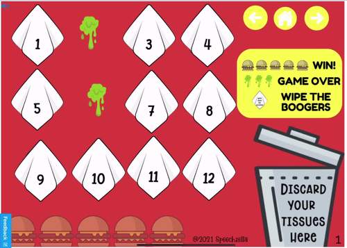 Booger Card Game by Speechzella | TPT