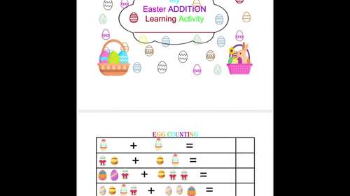 EASTER egg addition matching distance learning folder binder add 1 to 12
