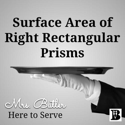 Surface Area of Right Rectangular Prisms Video by Mrs Butler Here To Serve