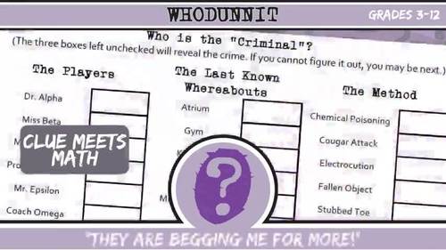 Mean, Median, Mode & Range Winter Whodunnit Activity - Printable Game