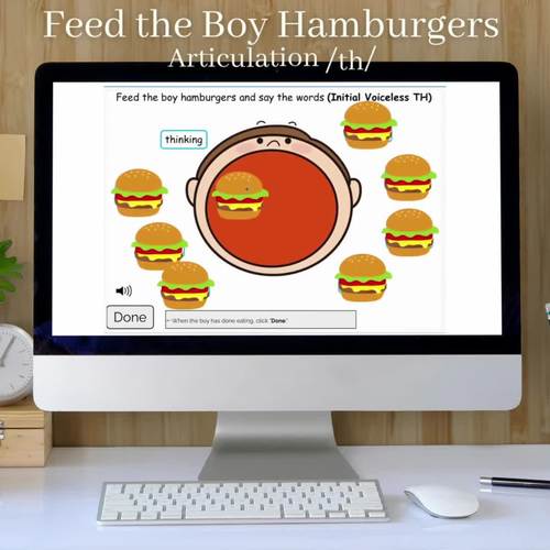 Feed the Body Hamburgers: Articulation /th/ - Boom™ Cards | TPT
