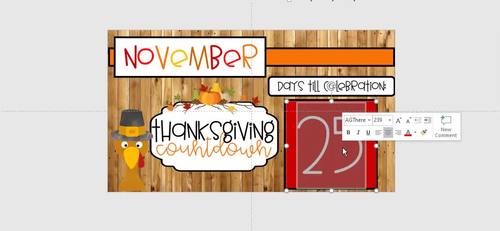 November/Thanksgiving Interactive Editable Calendar by Andrea Mendez