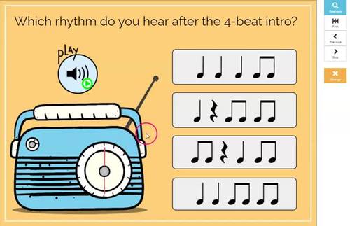 Music Rhythm Activity | Radio Rhythms Ta Titi | Tadi Z - BOOM CARDS Game