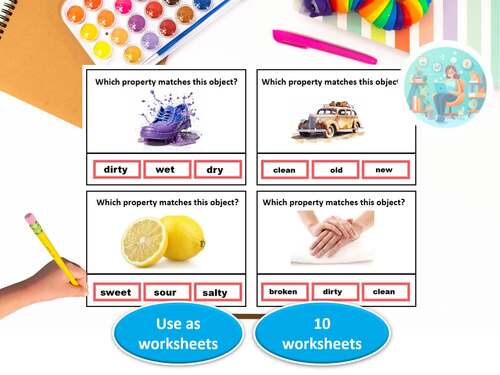 Properties of Objects Kindergarten by ABA talks store | TPT