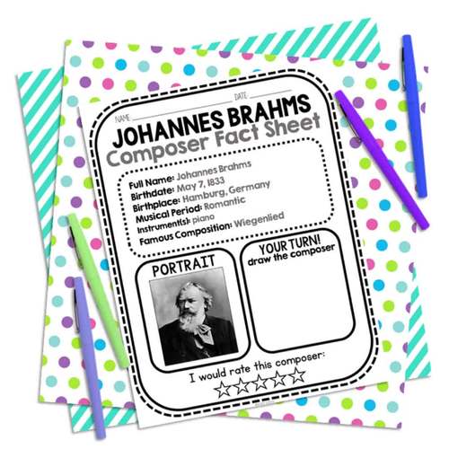 Classical Music Activities | 10 Popular Composers by Agee and Row