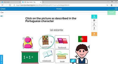 Classroom Objects BOOM CARDS Portuguese | Classroom Items Portuguese ...