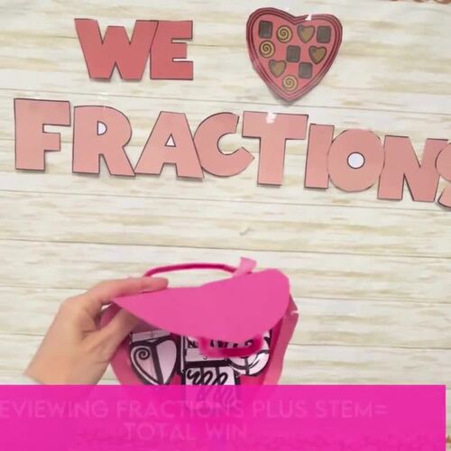 Valentine's Day Craft for Fractions Math Activity for 3rd by Engaging Roots